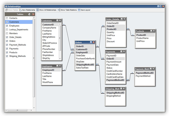 Add Relationships Using A Drag-and-Drop Interface - Caspio Online Help