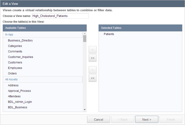 Creating a View to Filter Data - Caspio Online Help