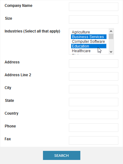 Multi select Listboxes In Search Forms Caspio Online Help