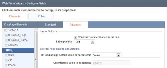Put Multiple Fields on One Line - Caspio Online Help