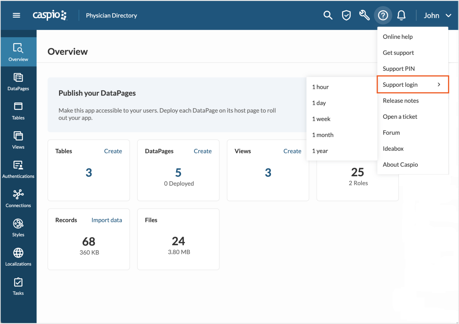 Support Login - Caspio Online Help