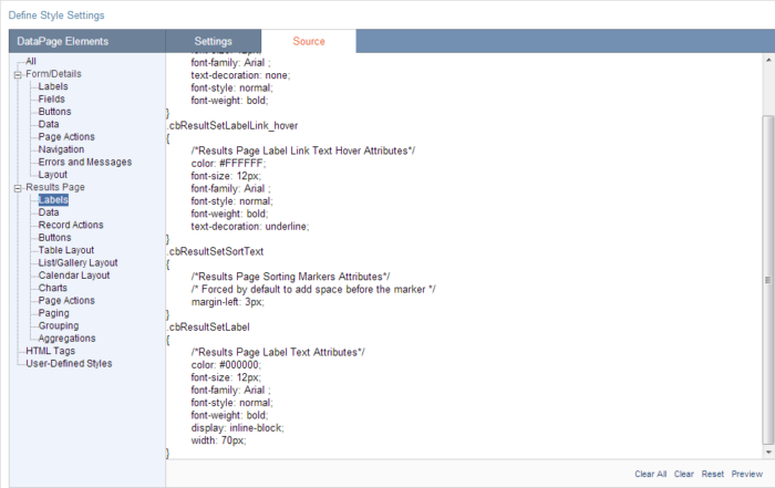 Fix the Width of Labels and Data in List and Gallery Reports - Caspio Online Help