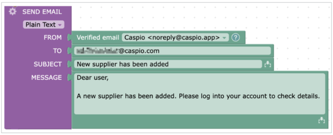 SEND EMAIL - Caspio Online Help